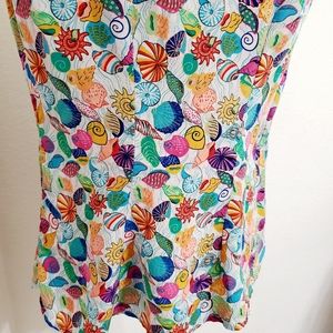 Tops | Bright Seashell Tropical Motif Tank Topmedium | Poshmark
